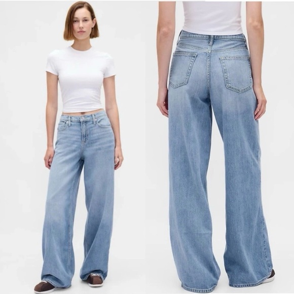 GAP | Jeans | Nwt Gap Denim Light Baggy Wide Leg High Rise 6 28 | Poshmark
